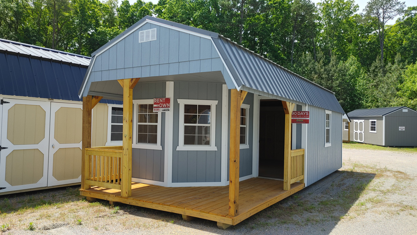 Brookstone Buildings - 12' x 28' Steely Gray Lofted Barn Deluxe ...