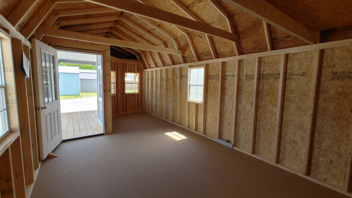 Brookstone Buildings - 12' x 28' Steely Gray Lofted Barn Deluxe ...