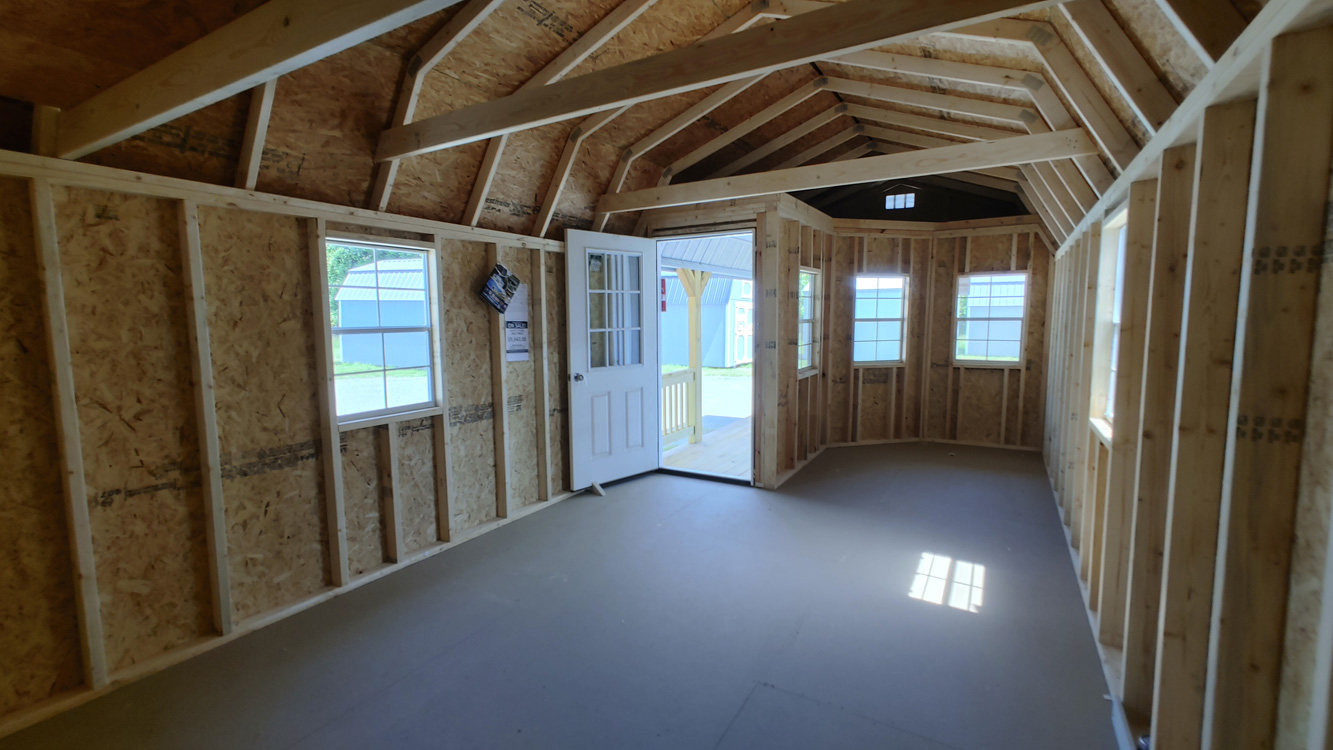 Brookstone Buildings - 12' x 28' Steely Gray Lofted Barn Deluxe ...