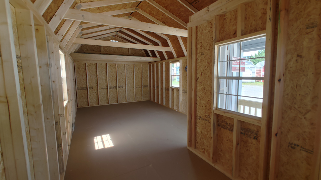 Brookstone Buildings - 12' x 28' Steely Gray Lofted Barn Deluxe ...